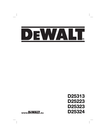 DeWalt D25325K, D25223K, D25223 Instruktionsmanual | Manualzz