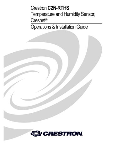 Crestron C2N-RTHS Temperature and Humidity Sensor Operations ...