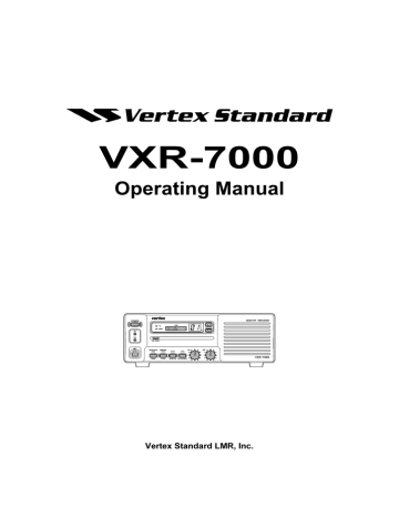 Vertex Standard VXR-7000 Operating Manual | Manualzz
