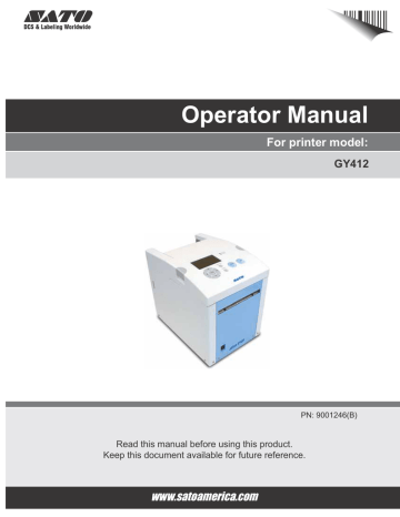 SATO GY412 Operator Manual | Manualzz