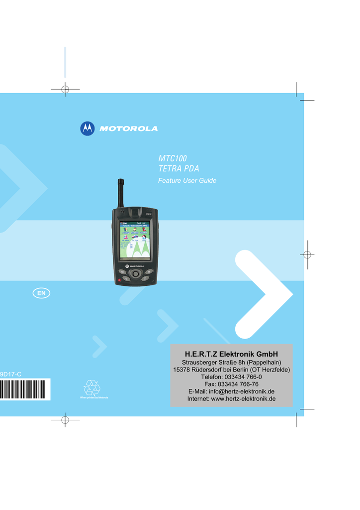 Motorola MTC100 User guide | Manualzz
