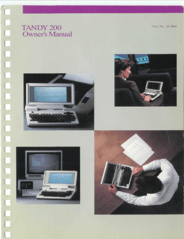 Tandy 200 Owner's Manual | Manualzz