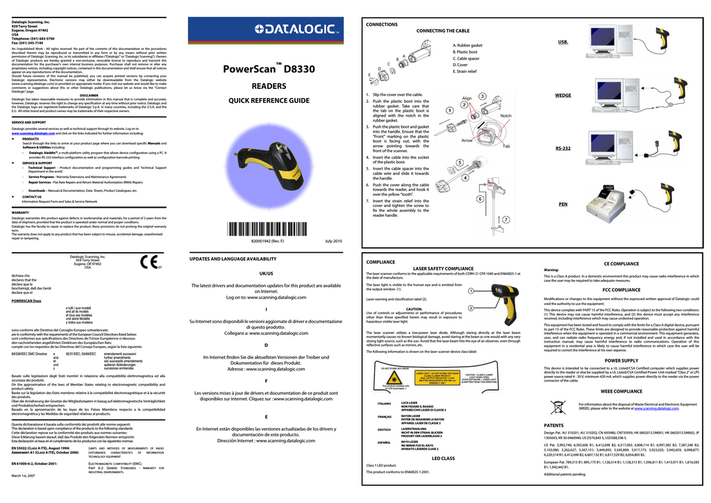 Datalogic PowerScan D8330 User manual | Manualzz