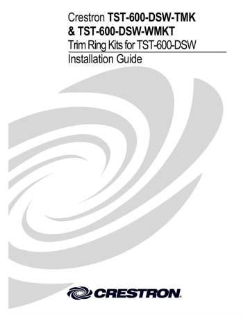 Crestron TST-600-DSW-TMK Installation guide | Manualzz