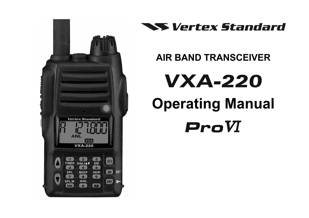 Vertex Standard VXA-220 Specification | Manualzz