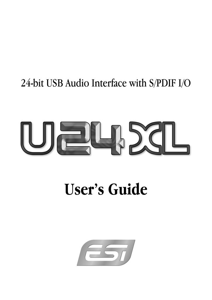 User's Guide | ESI U24 XL User`s guide | Manualzz