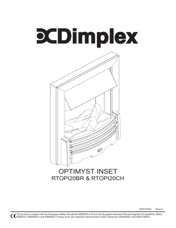 Dimplex RTOPI20CH Optimyst Inset Chrome Operating instructions | Manualzz