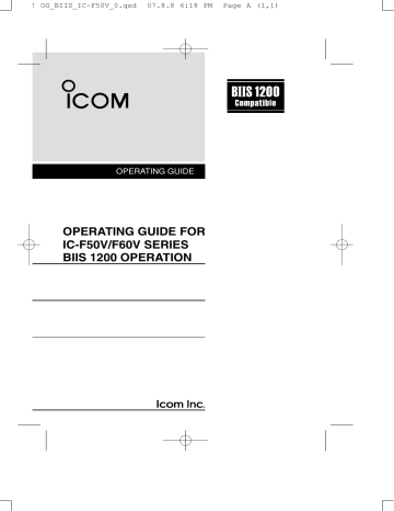 ICOM IC-F60V SERIES Operating Manual | Manualzz