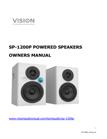 Vision SP-1200P Powered Speakers Owners Manual | Manualzz