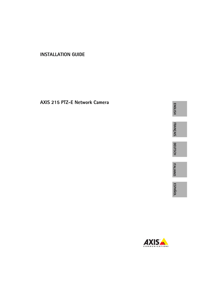 Axis 215 PTZ-E Installation guide | Manualzz
