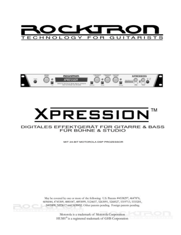 Rocktron Xpression Handbuch | Manualzz