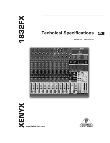 Behringer 1832FX Mixer Specification | Manualzz
