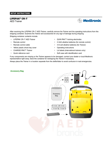 LIFEPAK CR-T AED Trainer Setup Instructions | Manualzz