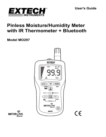 Extech Instruments MO297 Pinless Moisture Psychrometer User`s guide ...