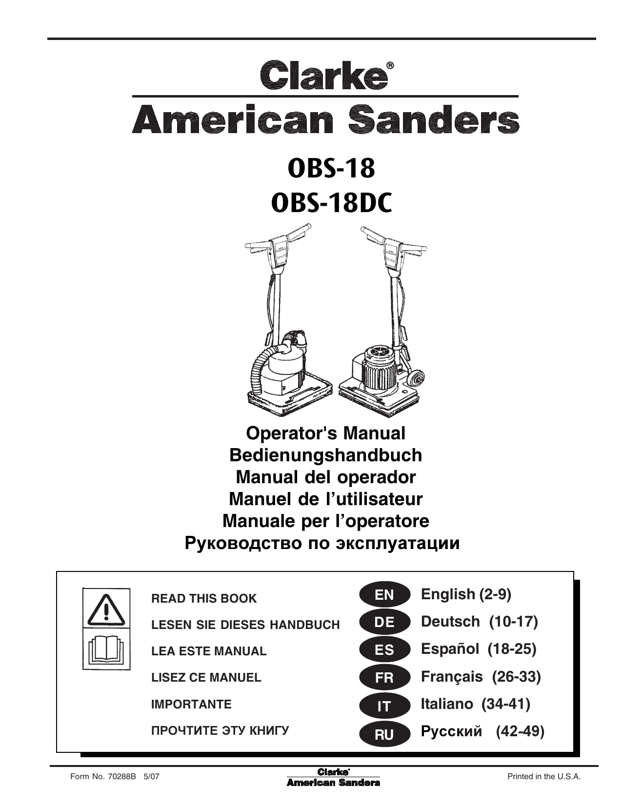 Clarke American Sanders OBS-18DC User manual | Manualzz