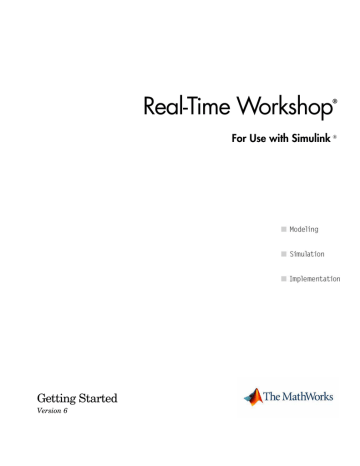 Real-Time Workshop Getting Started | Manualzz