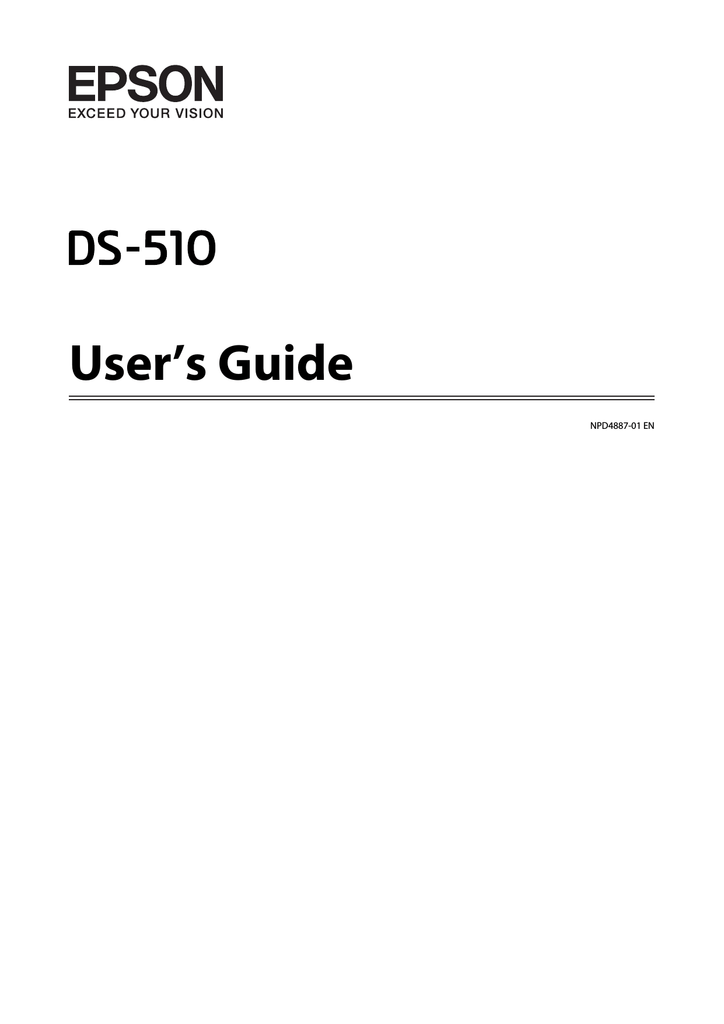 Epson DS-510 User`s guide | Manualzz