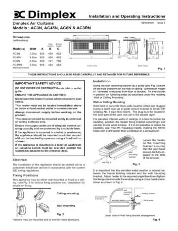 Dimplex AC6N 6.00kW Over Door Heater Operating instructions | Manualzz