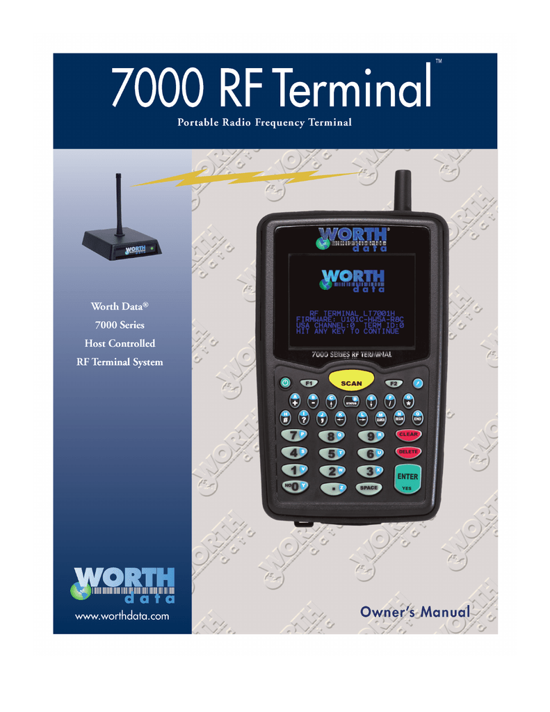 Worth Data 7000 Series Owner's Manual | Manualzz