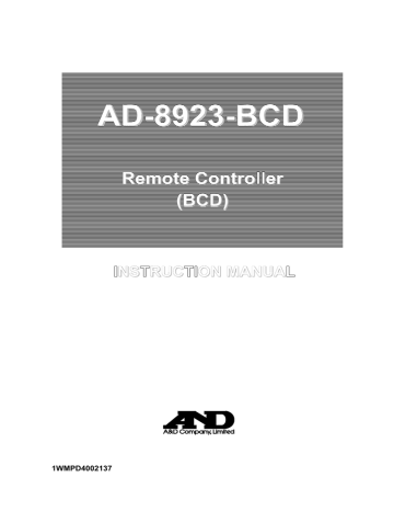 A&D AD-8923-BCD Instruction manual | Manualzz