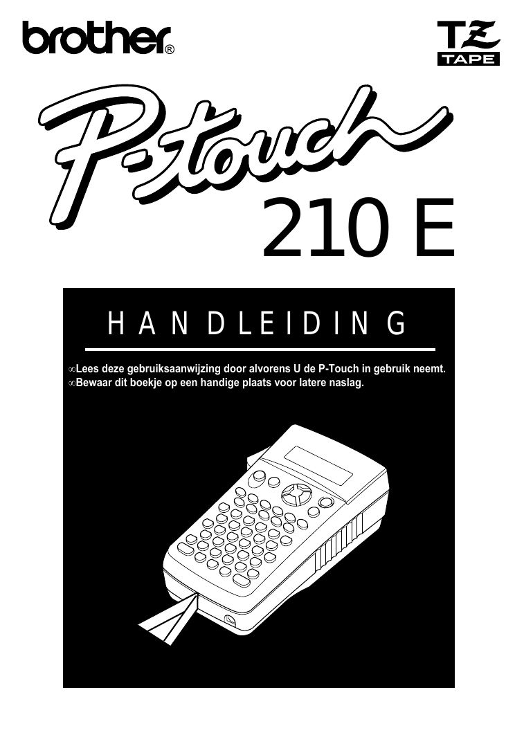 Brother P-touch 210E de handleiding | Manualzz
