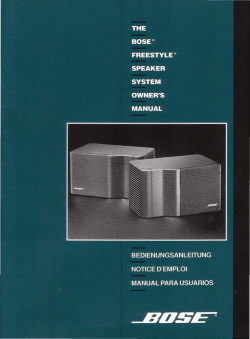 Bose freestyle speaker system manual