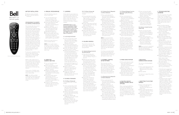 Bell Fibe TV Remote User Guide | Manualzz