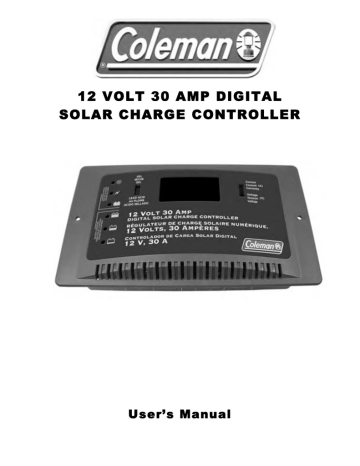 Sunforce 30 Amp, 12-Volt Digital Solar Charge Controller manual | Manualzz