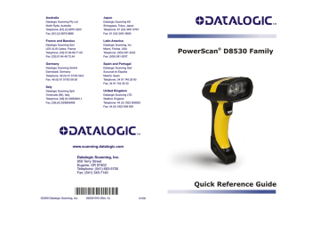 DATALOGIC PowerScan D8530 Quick Reference Guide | Manualzz