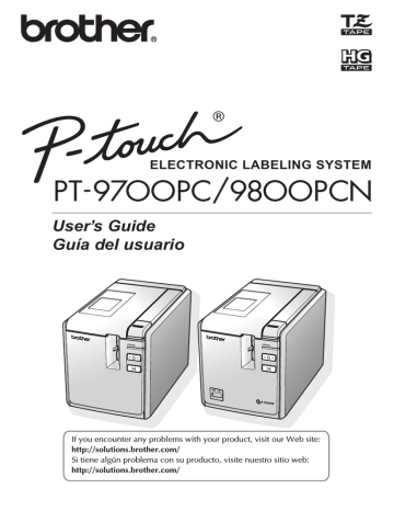 Brother PT-9800PCN, PT-9700PC, PT-97OOPC, P-touch PT-98OOPCN, P-TOUCH ...