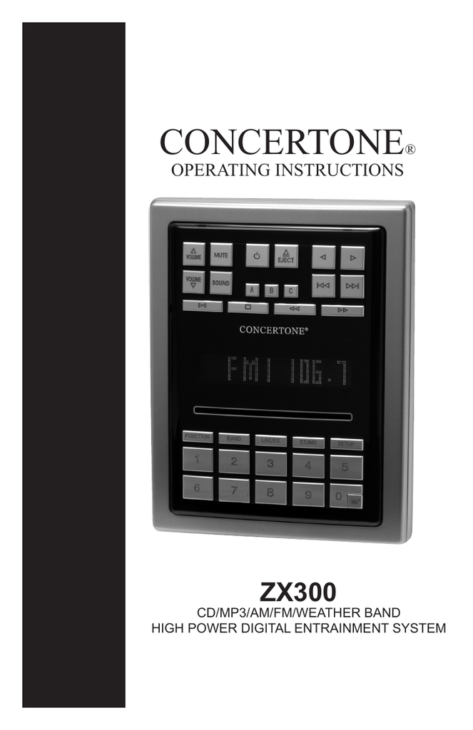 Concertone ZX300 Operating instructions | Manualzz