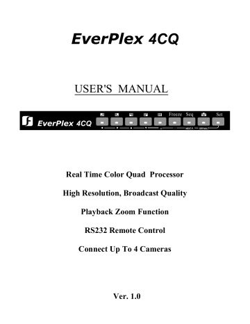 EverFocus | EverPlex 8 C Q | User manual | EverPlex 4CQ | Manualzz