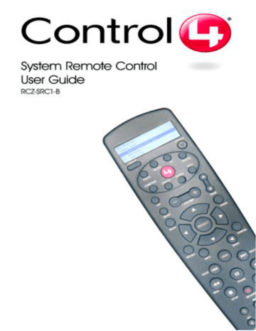 Control4 RCZ-SRC1 System Remote Control Version 1 User guide | Manualzz