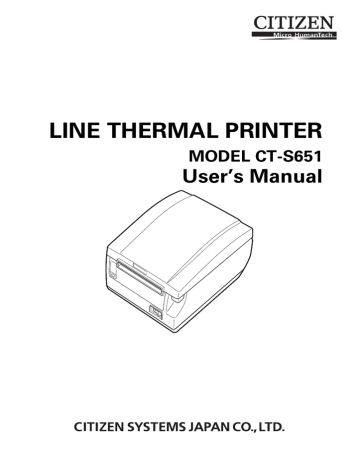 Citizen CT-S651 User`s manual | Manualzz