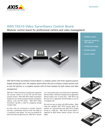 AXIS T8310 Video Surveillance Control Board Data Sheet | Manualzz
