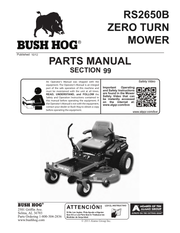 Bush Hog ZERO TURN MOWERS Parts Manual | Manualzz