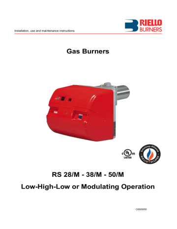 Riello RS 28/M, RS 38/M, RS 50/M Gas Burner Installation Instructions ...