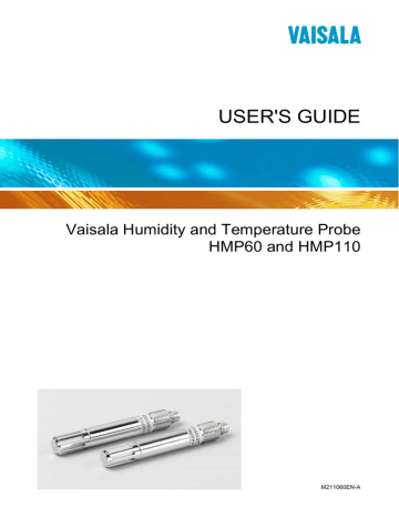 Vaisala HMP110 User`s guide | Manualzz