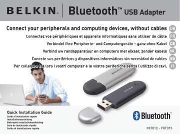 Belkin Bluetooth USB Adapter F8T012, F8T013 Quick Installation Guide ...