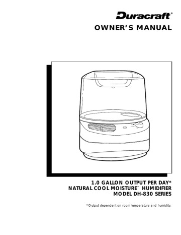 Duracraft DH830 Humidifier Owner's Manual | Manualzz