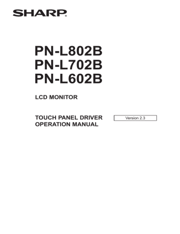 Sharp PN-L702B Operating instructions | Manualzz