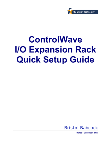 ControlWave I/O Expansion Rack Quick Setup Guide | Manualzz