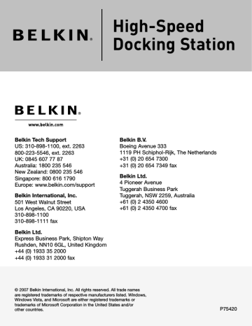 Belkin Docking Station High-Speed User Manual | Manualzz