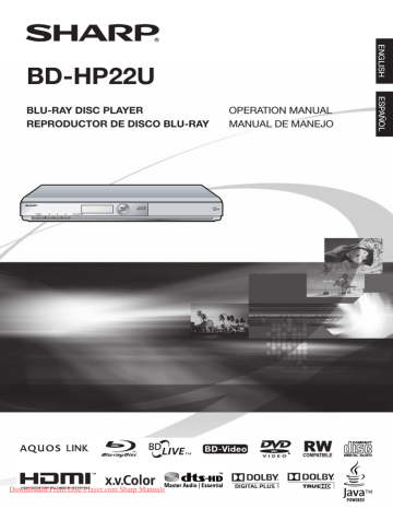 Sharp BD-HP22U Specifications | Manualzz