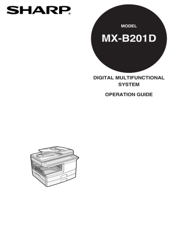 SHARP MX-B201D Operation Guide | Manualzz