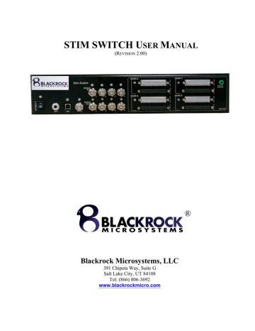 Blackrock Microsystems STIM User manual | Manualzz