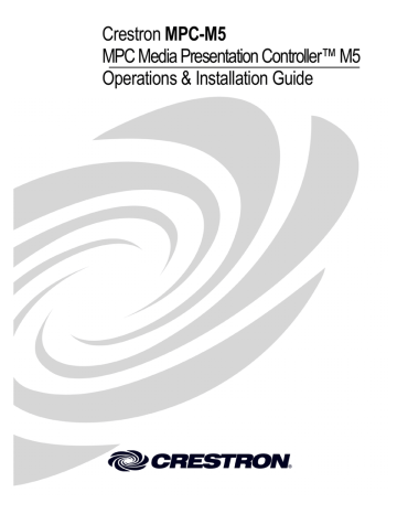 Crestron MPC M5 Operations & Installation Guide | Manualzz