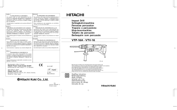 Hitachi VTV 16, VTP-16A, VTV-16 Manual do proprietário | Manualzz