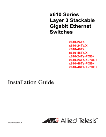 Allied Telesis x610 Series Installation guide | Manualzz