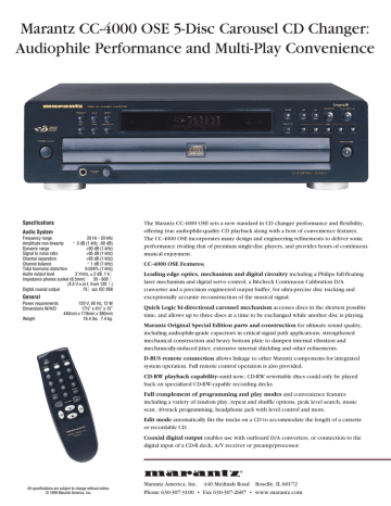 Marantz CC-4000OSE Stereo System User manual | Manualzz